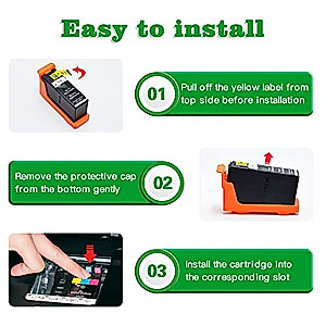 GREENARK Compatible for Dell Series 21 Black Ink Cartridges Use for Dell V313w V515w P513w V715w P713w Printers 4 Pack Black for Dell Series 21, Series 22, Series 23, Series 24 Ink Cartridges