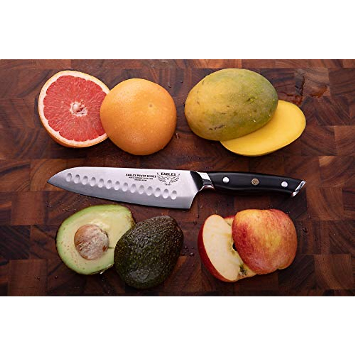 EAGLES KITCHENWARE Chef's Knife – Eagles Power Series – AUS10 Japanese Super Steel – Vacuum treated– Gift Box & Blade Guard (7" Chef's Knife)