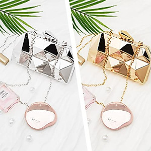 YAPAIOU Women Lattice Pattern Metal Evening Clutch Bag,Geometric Evening Clutch Purse Handbag With Chain Strap For Lady Wedding Party Prom Formal Occasion(Silver)