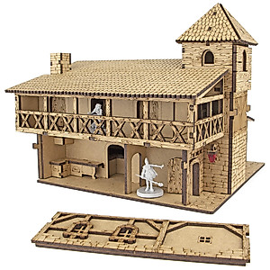 TowerRex Tavern DND Terrain 28mm - Fantasy Miniature for Warhammer, Pathfinder and D&D Tabletop Games