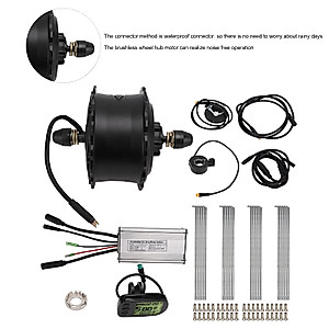 VBESTLIFE Electric Snow Conversion Kit, 36V 500W Fat Tire Front Wheel Hub Motor Kit with LCD5 Display Controller Spokes Throttle Accelerator Mounting Accessories (26 inches)