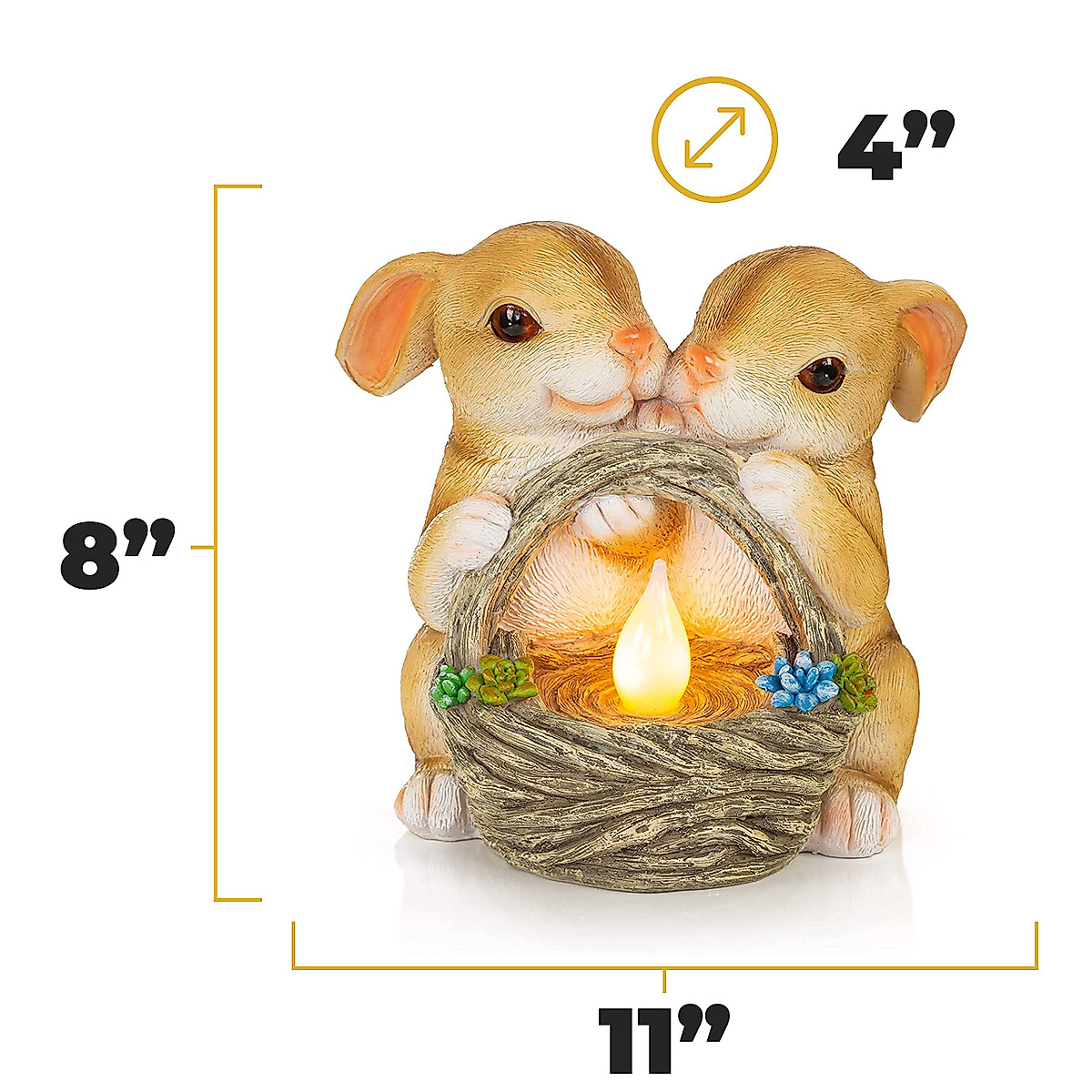 VP Home Mom and Baby Squirrel Solar Powered LED Outdoor Decor Garden Light Solar Lawn Ornaments Squirrel Gifts & Garden Statue, Porcelain Squirrel Figurine Squirrel Statue