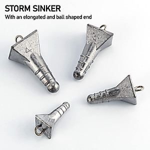 Dr.Fish 5 Pack Storm Sinker Pyramid Hatteras Surf Fishing Lead Weight Saltwater Beach Casting Sea Bottom Holder Inshore 3oz