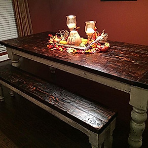6 Foot heart pine table set