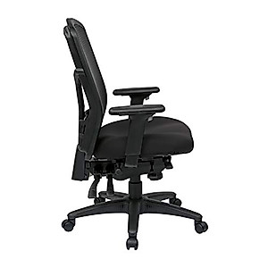 Office Star ProGrid Breathable Mesh Manager's Office Chair with Adjustable Seat Height, Multi-Function Tilt Control and Seat Slider, High Back, Coal FreeFlex Fabric