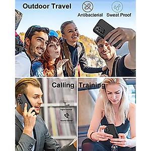 Dahkoiz Samsung Galaxy A23 5G/4G Phone Case, with Glass Screen Protector, Dust-Proof Port Cover, Magnetic Car Mount Support, Full Body Silicone Rubber Protection, Black/Black