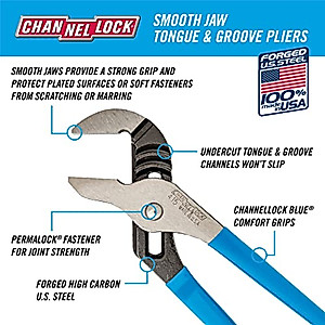 Channellock 415 10-Inch Smooth Jaw Tongue