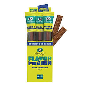 etta says! Flavor Fusion - All Natural Rawhide Free Chews for Dogs 2oz Chew - Duck and Pumpkin - Made in The USA (12 Count Pack of 1)