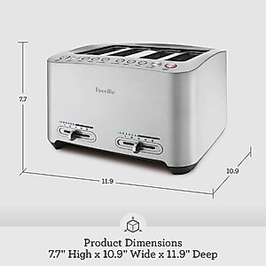 Breville BTA840XL Die-Cast 4-Slice Smart Toaster, Stainless Steel