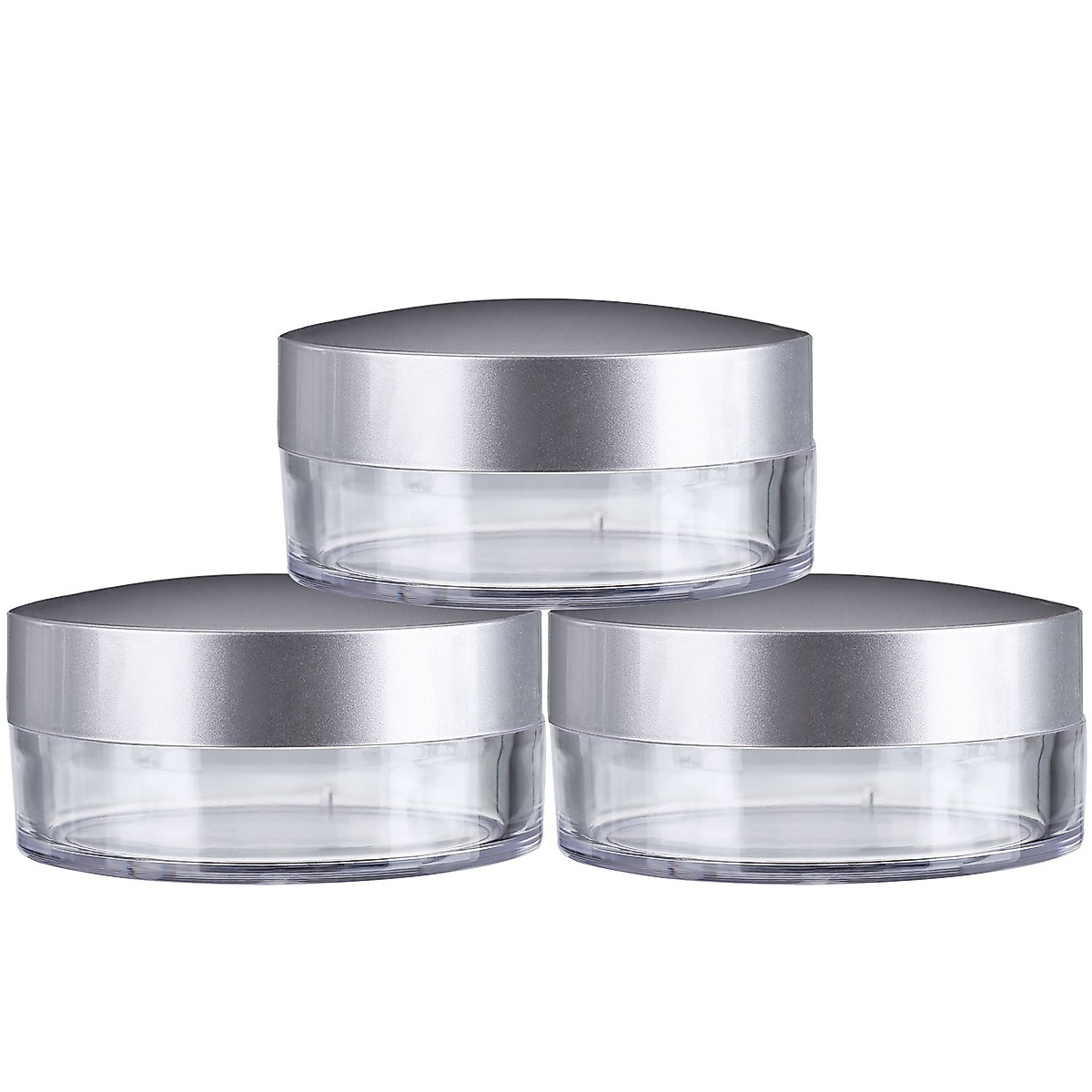 Hotop 3 Pieces 50 ml Plastic Empty Powder Case Face Makeup Jar Travel Kit Blusher Cosmetic Makeup Containers with Sifter and Lids