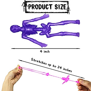 ZMCINER 48 PCS Stretchy Skeleton Toys Halloween Stretchy Toys for Goodie Bag Stuffers, Pinata Filler