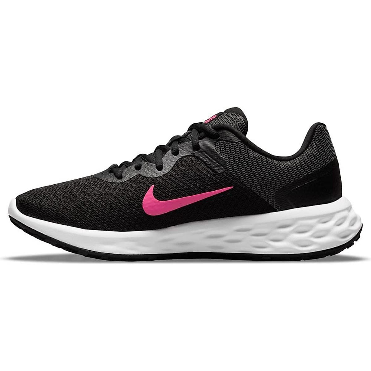 NIKE Women's Race Running Shoe, Black Hyper Pink Iron Grey, 7.5