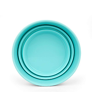 CARTINTS Collapsible Bowls With Lids Silicone Food Storage Containers Collapsible Camping Bowls Silicone Lunch Containers, Ideal for Travel and Camping, 32oz/950ml(Blue)