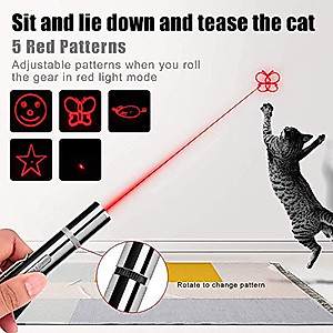 Cat Laser Toy, Laser Pointer for Interactive Toys for Indoor Cats, Long Range 7 Modes Lazer Projection Playpen for Kitten Outdoor Pet Chaser Tease Stick Training Exercise