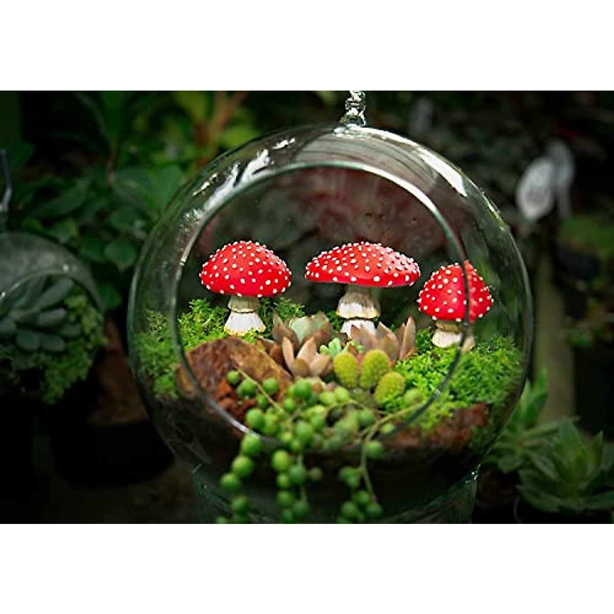 Qingo Mushroom Decor Wild Fairy Garden Accessories Glow in The Dark, Luminous Miniature Rabbit Easter Hunt Decorations Animals Figurines Lawn Plant Pots Bonsai Craft for Outside and Indoor Supplies