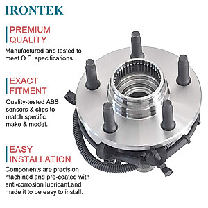 IRONTEK 515027 Front Wheel Bearing and Hub Assembly (5lug 4WD w/ABS) fits 1998-2000 for Ford Ranger 1998-200 for Mazda B4000 1PCS