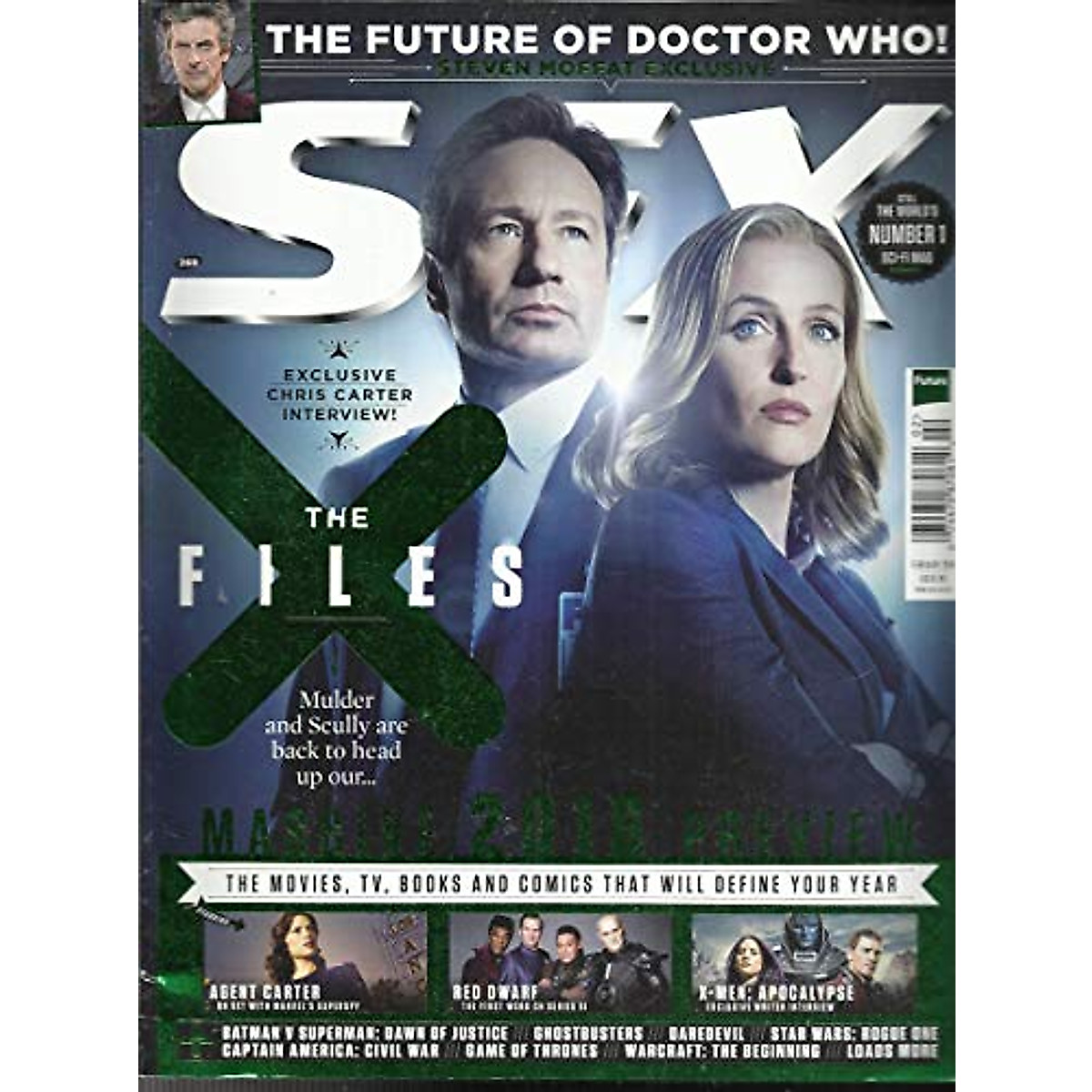 SFX MAGAZINE,THE FUTURE OF DOCTOR WHO * THE FILES FEBRUARY, 2016 ISSUE # 269 PRINTED IN UK (PLEASE NOTE: ALL THESE MAGAZINES ARE PET & SMOKE FREE MAGAZINES. NO ADDRESS LABEL. (SINGLE ISSUE MAGAZINE)