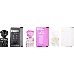MOSCHINO Toy Mini Trio Gift Set for Women Toy 2 Eau de Parfum Mini Splash 0.17 oz, Toy 2 Bubblegum eau de toilette mini splash 0.17 oz, Toy Boy Eau de Parfum Mini Splash 0.17 oz