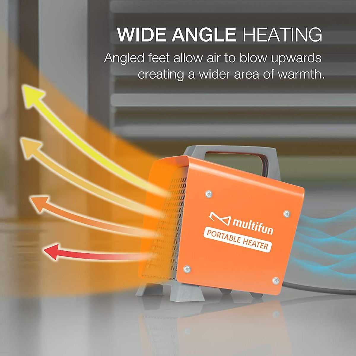 Portable Space Heater 1500W Energy Efficient Electric Personal Heaters with Adjustable Thermostat Indoor Use Tip-over Overheat Protection Small Room Quick Heating Maker for Camper, Office, Bedroom