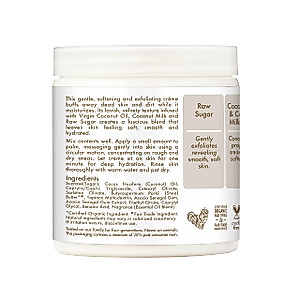 Shea Moisture Skin Care, Daily Hydration Crème Sugar Scrub with Virgin Coconut Oil, Coconut Milk & Acacia Senegal, Gluten Free Exfoliating Body Scrub, Soften & Nourish Skin, 8 Oz.