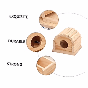 Balacoo 1Pc Hamster Villa Cabin Hamster House Hamster shelter Toy Hamster Guinea Pig Ladder House Rat Hideout Hedgehog Hamster Cabin Wooden Hut Hamster cage Sleeping nest Chinchilla pet