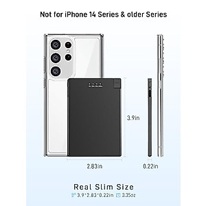 TNTOR Portable Charger with Built in USB-C Cable, 3500mAh Ultra Slim for Pocket Wallet Power Bank Compatible with Samsung Google Moto iPhone 15 Series and Other Android Phones