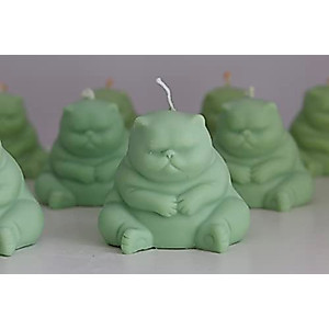 Brighter Sky Grumpy Cat Candle, Natural Premium Soy Wax, French Vanilla, Aesthetic Candles, Gift Ideas, Candle Décor, Gift for Her, Candle Gift, Gift for Friend, Decorative Candles (Green)