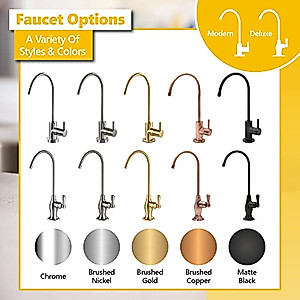 Express Water Deluxe Water Filter Faucet – Matte Black Faucet – 100% Lead-Free Drinking Water Faucet – Compatible with Reverse Osmosis Water Filtration Systems