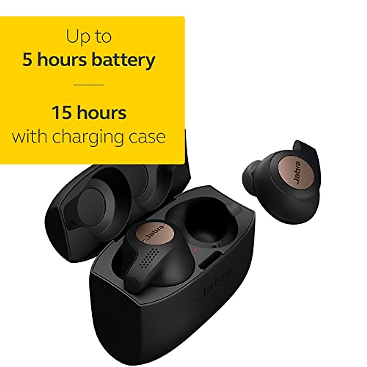 Jabra Elite Active 65t Earbuds – True Wireless Earbuds with Charging Case, Copper Black – Bluetooth Earbuds with a Secure Fit and Superior Sound, Long Battery Life and More