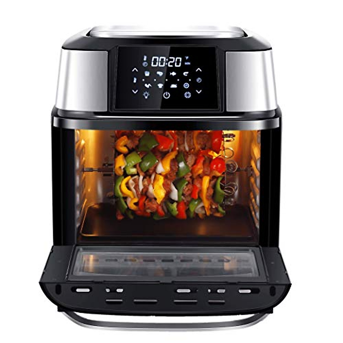 GoWISE USA 17-Quart Air Fryer & Food Dehydrator - 5 Drying Trays plus 6 Additional Accessories - Perfect for Drying Beef Jerky, Herbs, Fruit, Vegetables, Dog Treats