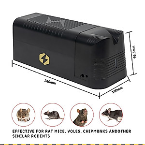 Electric Mouse Trap Effective Humane Indoor Rat Killer Mice Zapper Upgraded Instantly Kill Rodent with Powerful Voltage