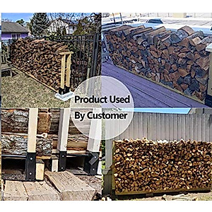 Zantle Outdoor and Indoor Firewood Log Rack Bracket Kit, Fireplace Wood Storage Holder - Adjustable to Any Length