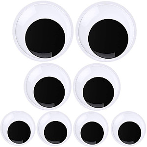Giant Wiggle Googly Eyes with Self Adhesive Large Black Plastic Eyes for Crafts 2 Inch 3 Inch 4 Inch Set of 8