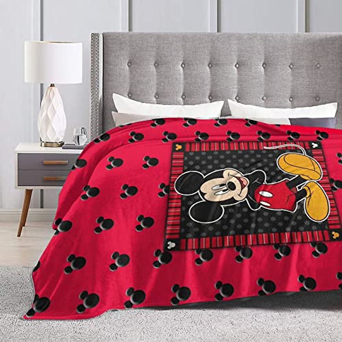 Cartoon Mouse Blanket Ultra Soft Warm Throw Blanket Suitable for Adults and Children to Use 50"X40" Fade Resistant Kawaii Cartoon Character Fuzzy Bedding for Traveling Camping Couch Sofa Gifts A- 19