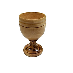 LION OF JUDAH MARKET Communion Holy Land Wine Cup Chalice Olive Wood Goblet (2.75 inches)