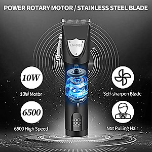 vsmooth Hair Clippers Cordless Hair Trimmer Electric Barber Clippers - Zero Gapped Trimmer Professional Beard Trimmer Rechargeable Hair Cutting Kit (Black)