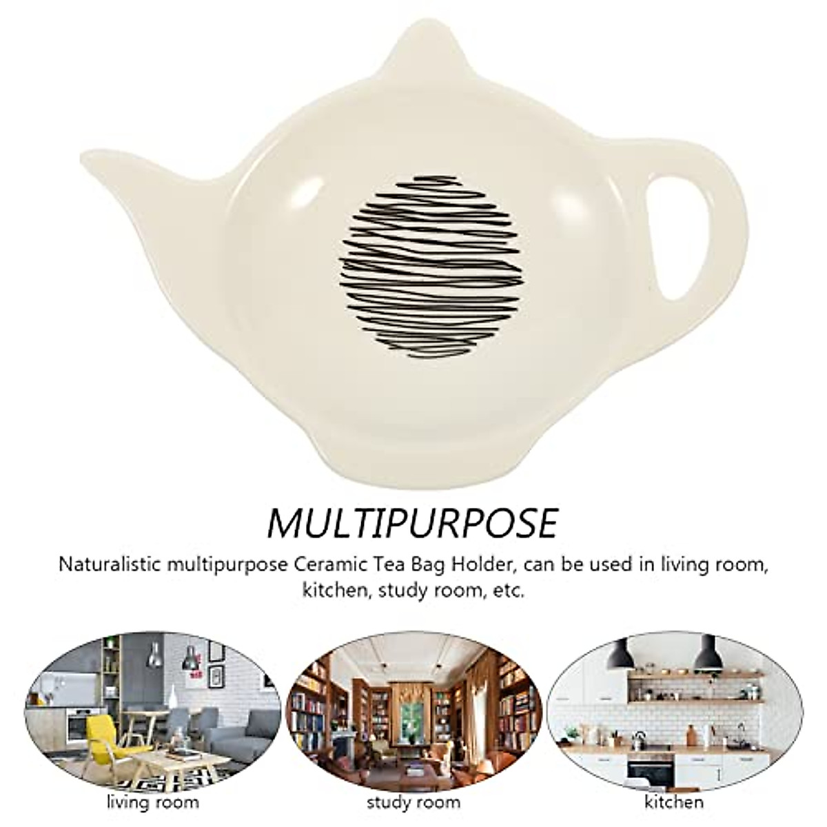 DOITOOL 2pcs Bag Sauce Dessert Teabag Saucer Tray Shaped Holder Appetizer Accessory Ketchup Bag Dishes Dish Jewelry Seasoning Coasters Porcelain for Bowl Coaster Classic Tea White Kitchen