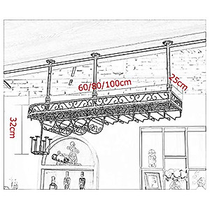 Creative Simplicity Glass Creative Simplicity Wine Rack European Style Creative Simplicity Wine Rack Creative Simplicity Wine Red Tumbler Hanging Bar Drink Holder, PIBM, Black, L100*W25CM