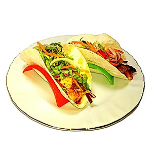 Taco Holders Set Of 24 || 24 pcs Taco Shell Stand || 12 pcs Red Color and 12 pcs Green Color Taco Stands || BPA Free || Disposable Taco Holders Set Dishwasher and Microwave Safe