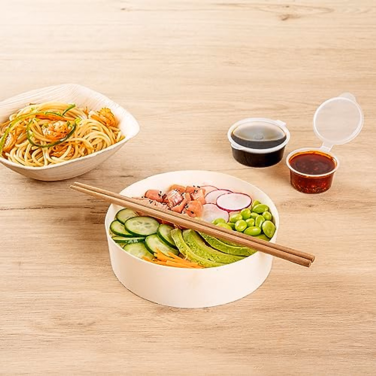 Restaurantware Bambuddha 9.5 Inch To Go Chopsticks 100 Durable Bamboo Chopsticks - With Paper Band Brown Bamboo Premium Chopsticks For All Kinds Of Foods Ideal For Cafes And Restaurants