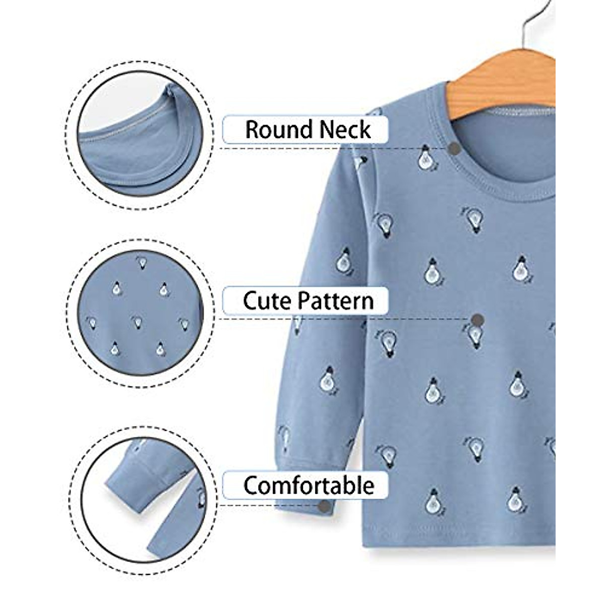 CM C&M WODRO Baby Boys Girls Clothes Set Organic Cotton Soft Long Sleeve T-Shirt Top and Pants Outfit 2Pcs (Brown, 2-3T)