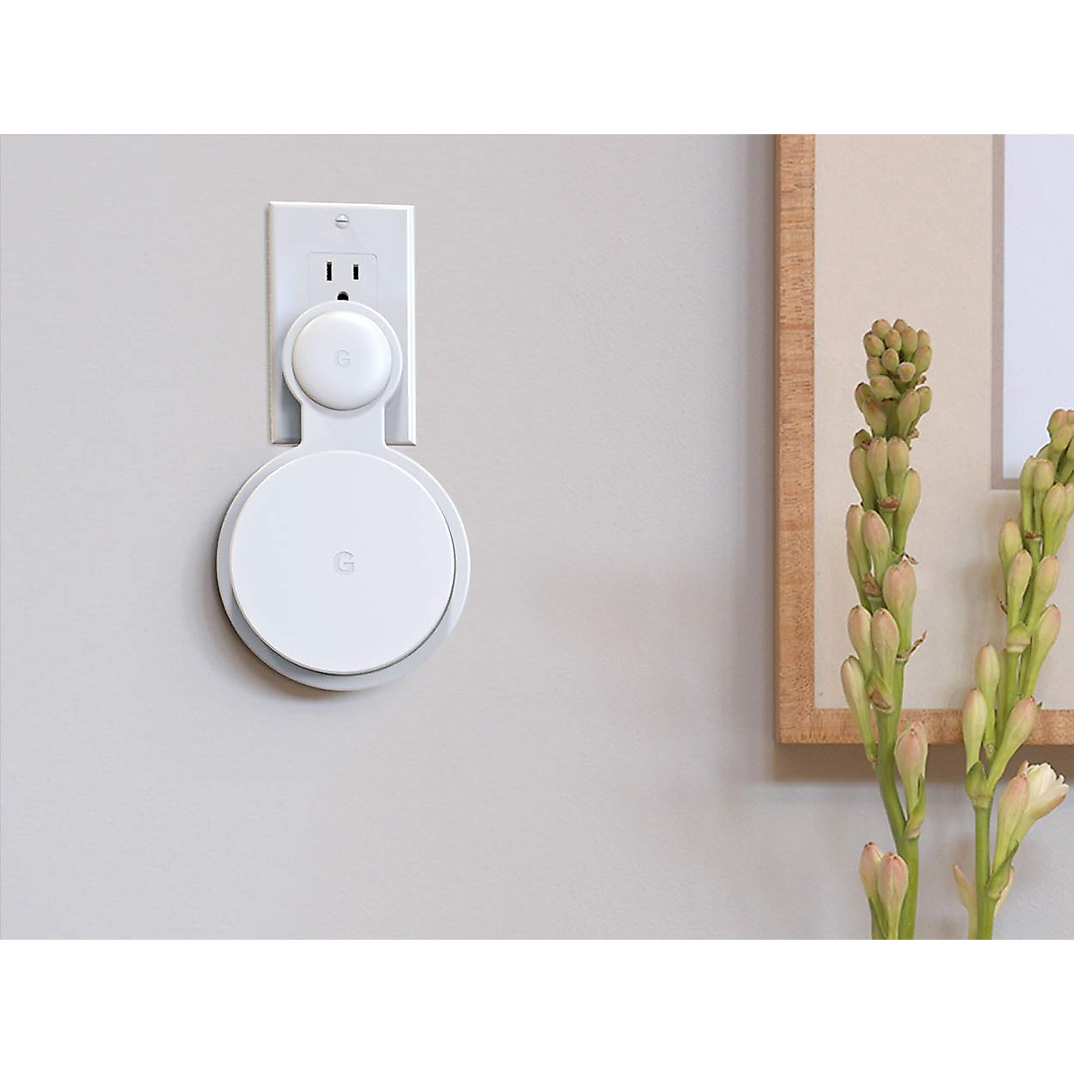 Outlet Wall Mount for Google WiFi AC1200, No Messy Wires Space Saving Easily Be Moved Outlet Mount for Google Mesh WiFi Router, Best Design for Winding Power Cord (1 Pack)