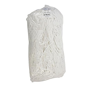 Boardwalk Cut-End Lie-Flat Wet Mop Head, Rayon, 16oz, White, 12/Carton