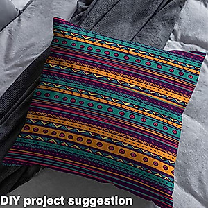 Aztec Fabric by The Yard, Boho Indian Upholstery Fabric, Tribal Traditional Ethnic Decorative Fabric, Cartoon Waterproof Outdoor Fabric, DIY Art Upholstery and Home Accents, Red Green, 2 Yards