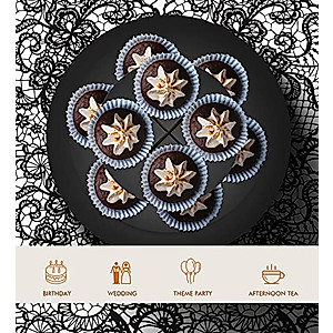 2 Pack Cupcake Stand Tower, BLISSUR Black 3 Tier Cupcake Stand, Cardboard Dessert Cupcake Stand Holder for Parties, Tiered Cupcake Stand (Black)