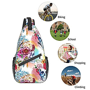 Sling Bag for Men Women, for Sugar Skull Mexcian Pattern, Shoulder Backpack Chest Bags