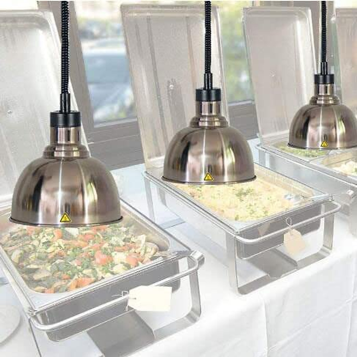 Hanging Food Heat Lamp, Food Warmer Lamp with 250W Bulb for Buffets Restaurant, Adjustable Height 60-180cm,2pack