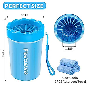 Dog Paw Cleaner, Washer, Buddy Muddy Pet Foot Cleaner for Small Medium Large Breed Dogs/Cats (with 3 absorbent towel)