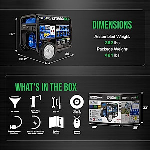 DuroMax XP15000HXT 15,000 Watt Tri Fuel Portable Home Power Backup HXT Generator w/CO Alert