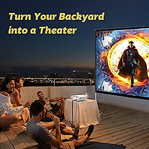 Projector Screen with Stand, 100 inch Outdoor Movie Screen with Tripods, 16:9 4K HD Portable Video Projection Screen for Backyard Home Theater Outside Movie Night Camping w Carry Bag (100 Inch)